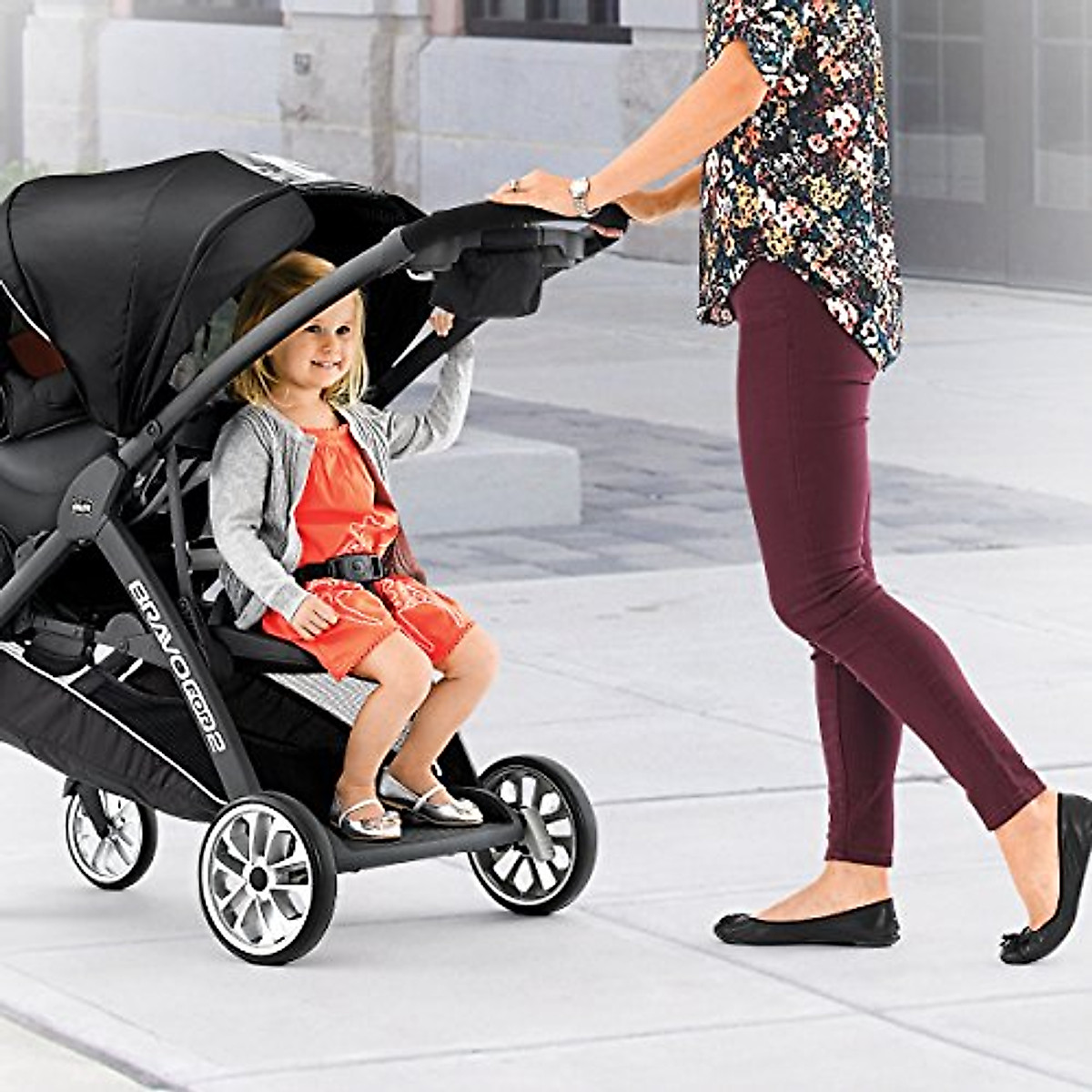Chicco BravoFor2 LE Standing/Sitting Double Stroller - Crux | Black