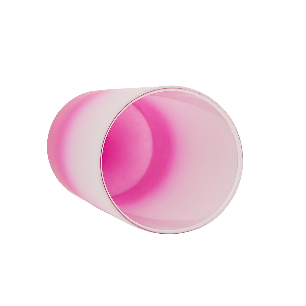 Elanze Designs 25 oz Blank Gradient Frosted Glass Travel Tumbler With Straw & Bamboo Lid For Iced or Hot Beverage, Magenta Pink Ombre