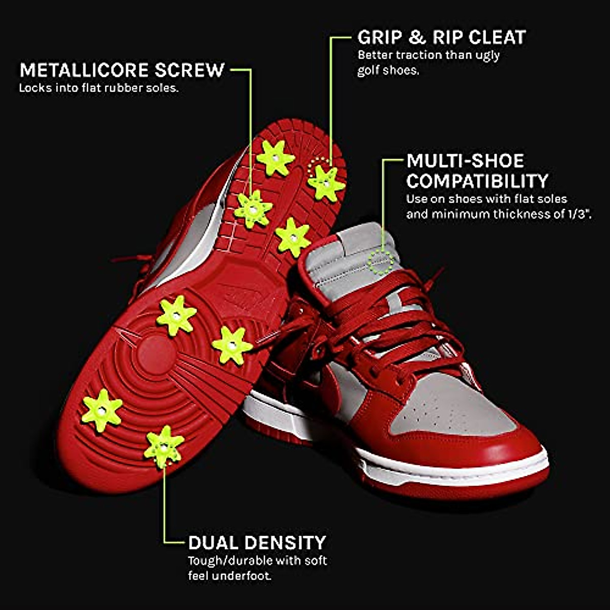 Golfkicks - Spikes Kit - Turn Sneakers into Golf Shoes - Shark Tank Featured - DIY Golf Shoe Making - Add Cleats to Any Shoe - Golf Spikes