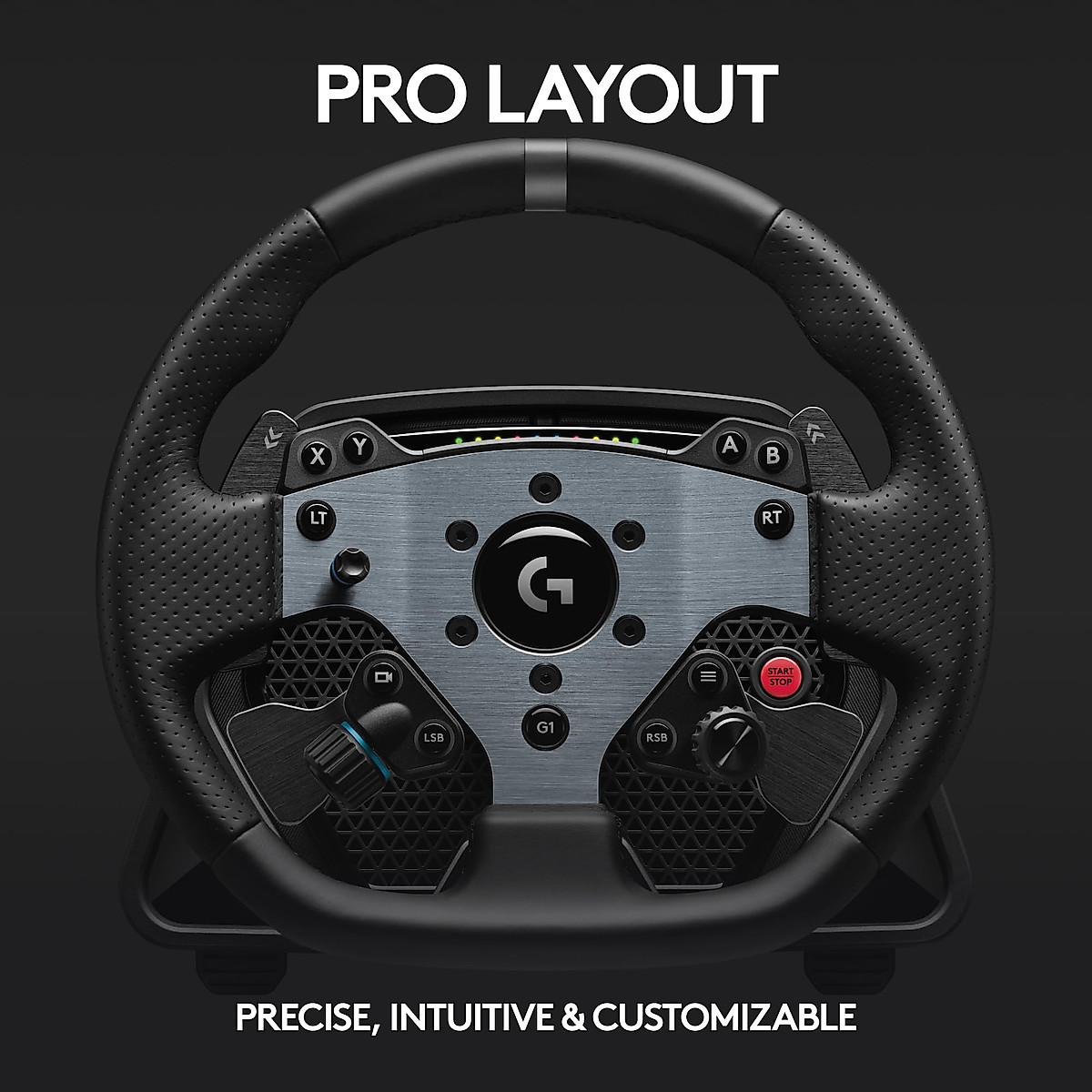 Logitech G PRO Racing Wheel for PC, Direct Drive 11 Nm Force, TRUEFORCE Force Feedback, Magnetic Gear Shift Paddles, Dual Clutch, OLED Display, Quick Release, PRO Button Layout