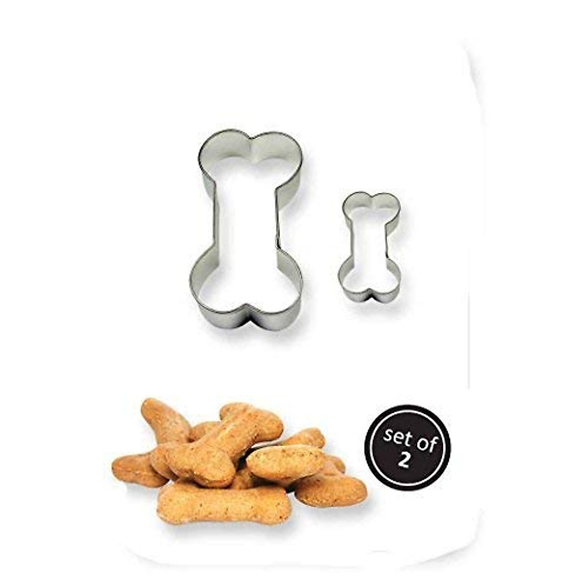 PME Set of 2 Bone Cookie and Cake Cutters, Small & Medium, Standars, SC608