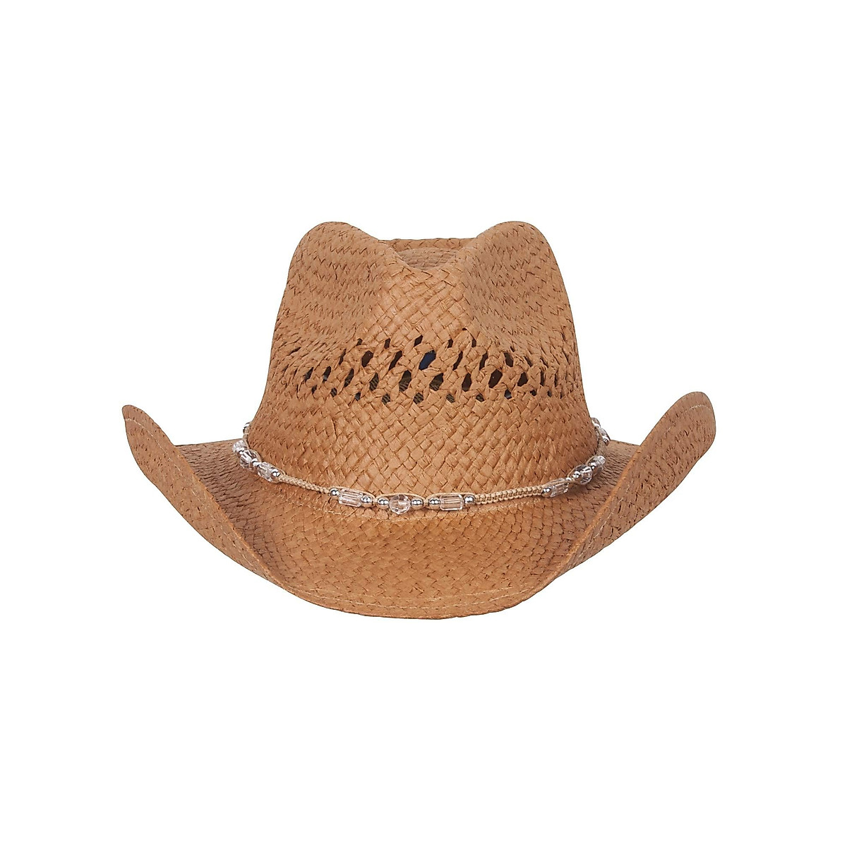 MG Womens Straw Outback Toyo Cowboy Hat, Brown