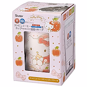 Skater STCV2-A Stainless Steel Tumbler, Hot and Cold Retention, Convenience Store Coffee, 13.5 fl oz (400 ml), M, Hello Kitty Happiness Girl Sanrio