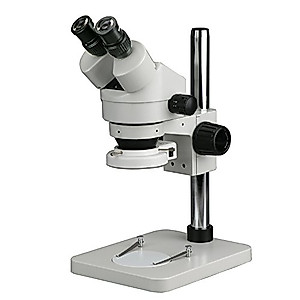 7X-45X Stereo Binocular Microscope with 14" Pillar Stand & 64-LED Ring Light