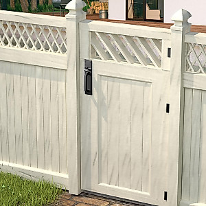 WEWORTH Heavy Duty Gate Latch for Wooden Fence, Aluminum Two Side Swinging Door Latch Gate Hardware,Self Locking Outswinging Door Latch Gate for Garden,Farm,Outdoor Fence, Wooden Gates