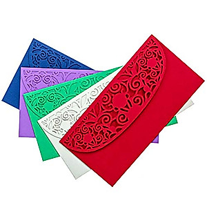 Laser Cut Assorted Color Money Holders for Cash Gift for Christmas, Birthday, or Any Special Occasion