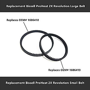 Vacuum Belts Replacement Bissell ProHeat 2X Revolution Vacuum,Compatible with Models: 1548,1550,1551,Parts 1606419 & 1606418