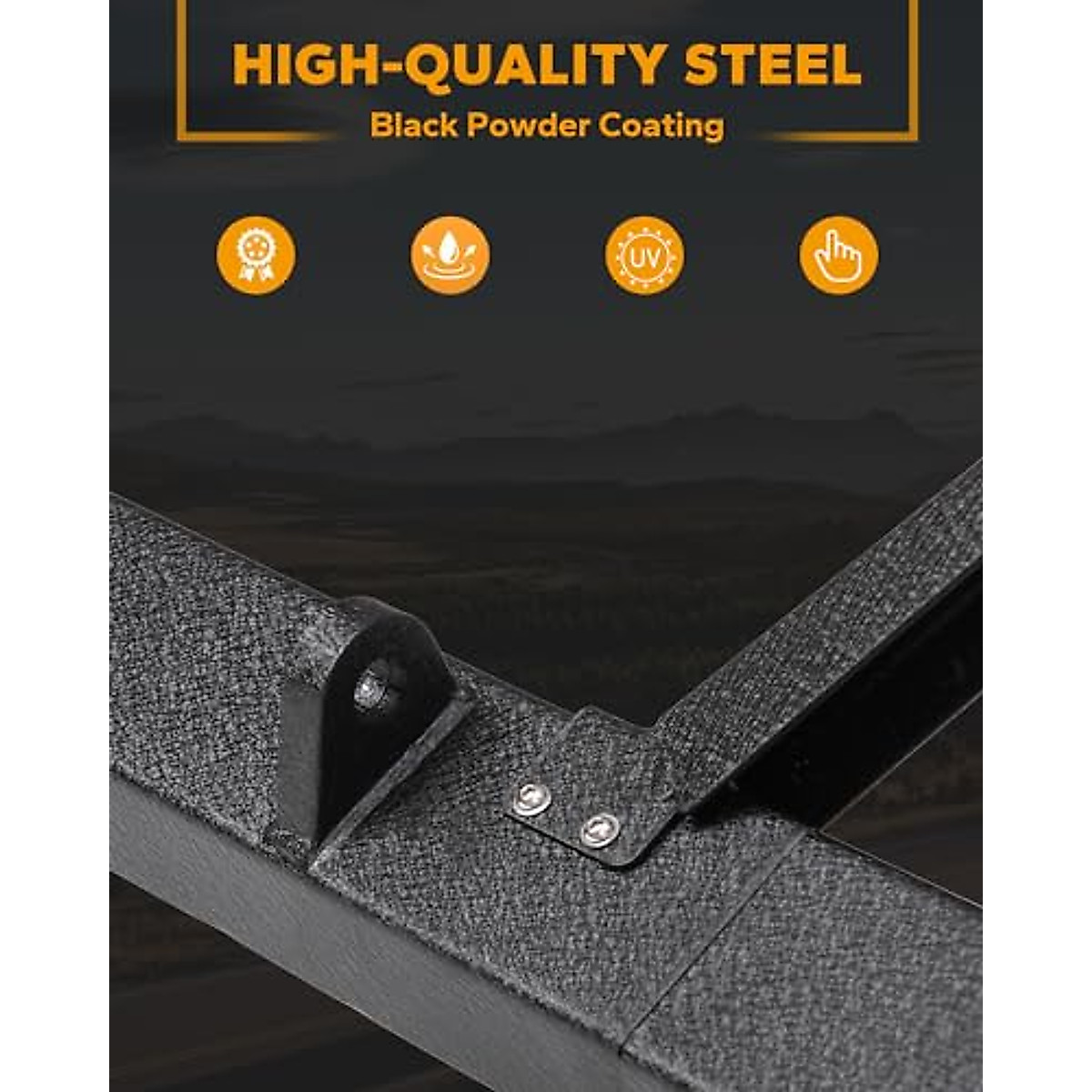 Autoholic Front Bumper & Rear Bumper Kit Fit for 1984-2001 Jeep Cherokee XJ with Hitch Receiver D-rings