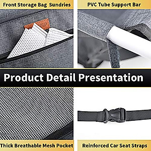 SWIHELP Dog Car Seat Puppy Portable Pet Booster Car Seat with Clip-On Safety Leash and PVC Fram, Anti-Collapse,Perfect for Small Pets