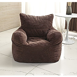 Milton Greens Stars Small Diamond-Weave Arm Chair Bean Bag, Dark Brown