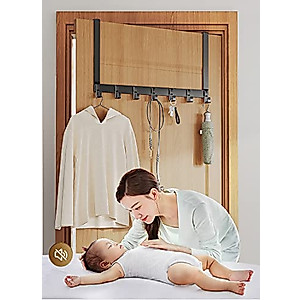 KitchLife Over The Door Hooks Hanger with Extra Long Arms for Easy Use by Women - Bathroom Accessories and Towel Rack Organization - 1 Pack, White, DH-LW4