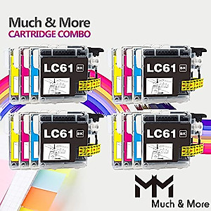 MM MUCH & MORE Compatible Ink Cartridge Replacement for Brother LC-61 LC61 LC65 XL use for MFC-J615W MFC-5895CW MFC-290C MFC-5490CN MFC-790CW MFC-J630W (4 Black, 4 Cyan, 4 Magenta, 4 Yellow, 16-Pack)