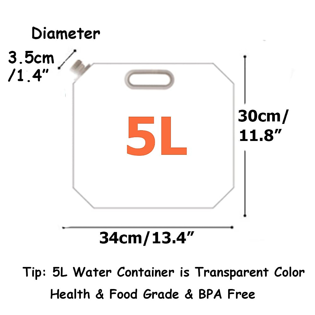 SUPANT 4 x 5 Litres/5.3 Gal Collapsible Water Jug Container, Freezable, BPA Free Plastic Water Carrier Tank, Outdoor Folding Water Bag for Sport Camping Riding Mountaineer, Food Grade