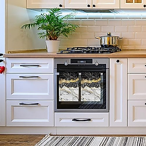 Fuliko Hand Towels for Bathroom, Soft Absorbent Black Gold Marble Towel Set 30x15, Washcloths Face Towels Perfect for Daily Use Home Kitchen Bathroom Decor (Black Gold Marble)