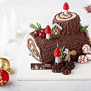 Tondiamo 3 Pcs Mushroom Candles Birthday Cake Topper Forest Woodland Cupcake Fairy Decorations for Baby Shower Party Home Wedding Favor