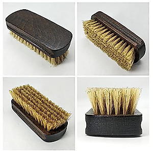 Vocoliday 1Pcs Home Boot Brush Cleaner Shine Shoe Pig Bristles Brush with Wood Handle Cleaning Brush or Cleaning Car/Bed/Couch/Draft/Garden/Furniture/Clothes (Lacquered Wood Beige)