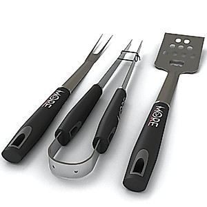 3-Piece BBQ Set - Heavy Duty Stainless Steel BBQ Tool Set - Dec. 3 Day Sale - BBQ Accessories for Grilling Like a BOSS. Great for Electric, Gas, & Outdoor Grills