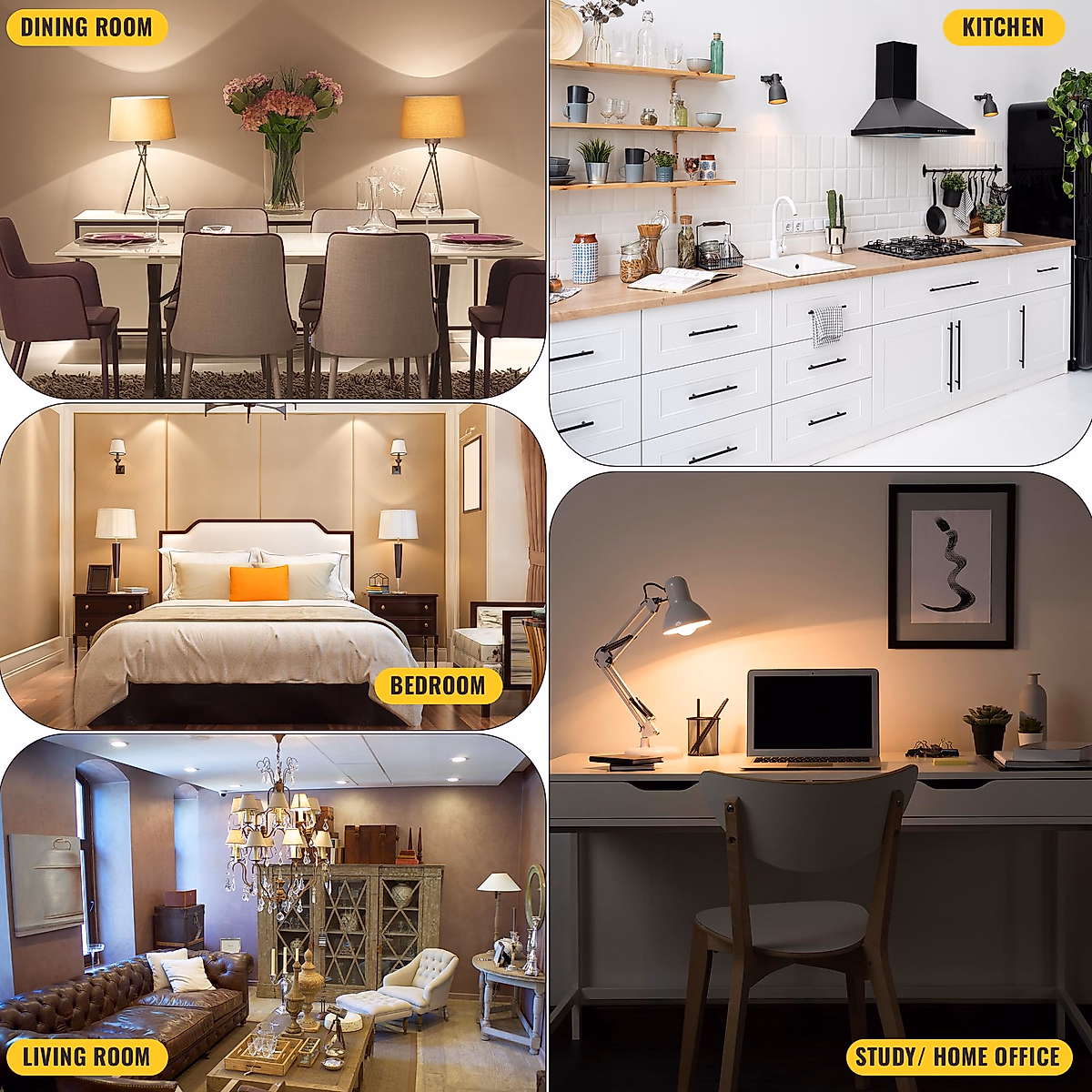 Halco ProLED BR30 Flood Led Light Bulbs, Dimmable, 8W 650 Lumens, 3000K Warm White 25000 Houers E26 Base, UL CRI 80 6-Pack