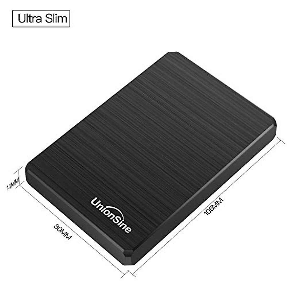 UnionSine 250GB Ultra Slim Portable External Hard Drive USB3.0 HDD Storage Compatible for PC, Desktop, Laptop, Xbox One, Xbox one, PS4(Black)