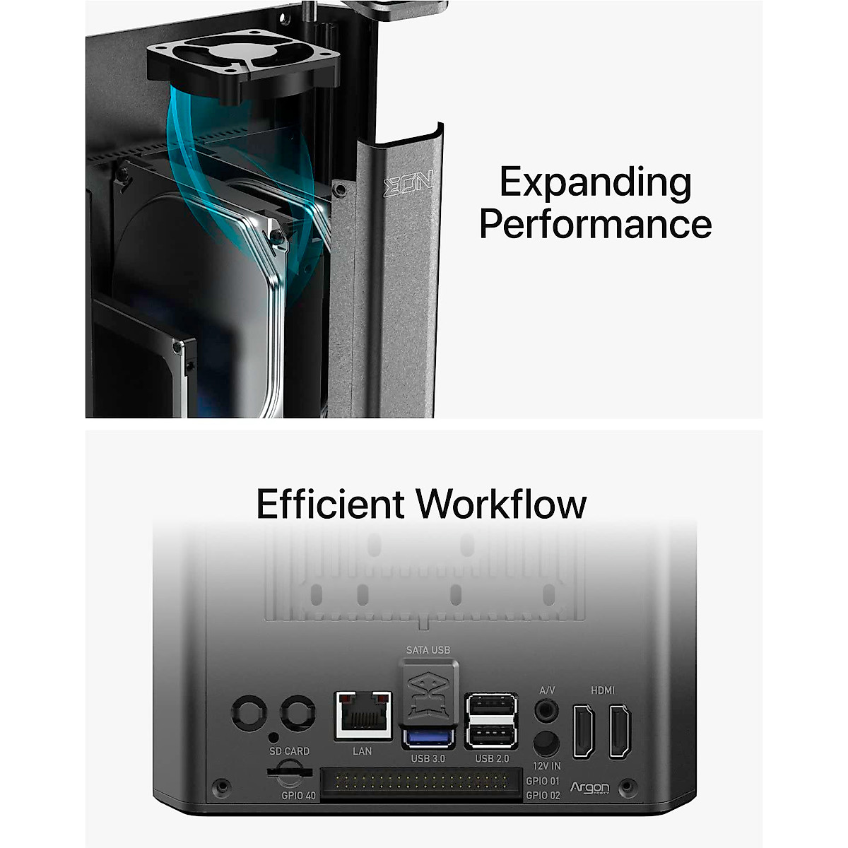 Argon EON RaspberryPi NAS Case (Network Attached Storage) for Raspberry Pi 4