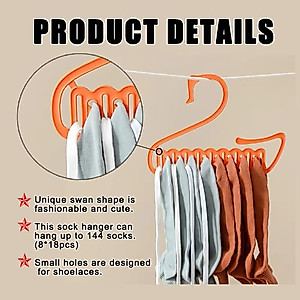 Musibo 18Pcs Drying Rack, Sock Hanger, Portable Clothes Hanger, Windproof Underwear Hanger, Total 144 Clip Holes, for Drying Socks, Bra, Baby Clothes and Small Laundry Items