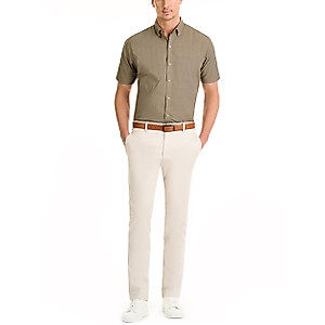 Van Heusen mens Wrinkle Free Short Sleeve Check Button Down Shirt, Aluminum Minicheck, XX-Large US