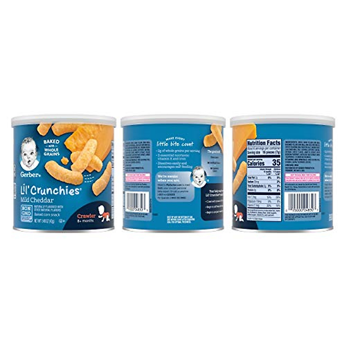 Gerber Graduates Lil Crunchies, Variety Pack, 1.48-Ounce Canisters (Pack of 6)