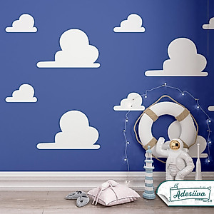 Big Clouds Wall Decals Removable for Kids Room Decoration 32 Clouds Large Vinyl Sticker Self Adhesive Wallpaper for Living Room Nursery Children Baby Kids Boys Girls Bedroom