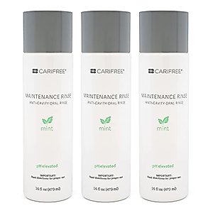 CariFree Maintenance Rinse (Mint): Fluoride Mouthwash | Dentist Recommended Anti-Cavity Oral Care | Neutralizes pH | Freshen Breath | Cavity Prevention (Pack of 3)