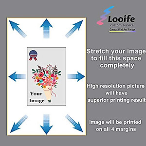 Looife Custom Canvas Wall Art from Your Photo 40x20 inch Frame Personalized Picture Prints Decor Wrapped Canvas Poster for Room Decoration Ready to Hang