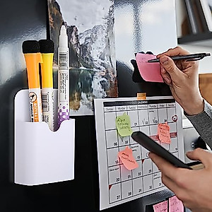 Jetec 8 Pcs Magnetic Pen Marker Holders Dry Erase Magnetic Pen Pencil Holder Organizer Home Office Supplies for Refrigerator Whiteboard Locker