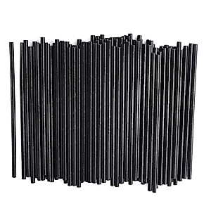 GREENPRINT Box of 1000 Black Agave Fiber Straws Individually Wrapped Alternative to Plastic Paper Straws Plant Based Agave 8inch