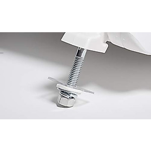 Centoco 820STS-001 Elongated Plastic Toilet Seat, Open Front with Cover, Stainless Steel Hinge, Heavy Duty Commercial Use, White