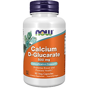 NOW Supplements, Calcium D-Glucarate 500 mg, Detoxification Support*, 90 Veg Capsules
