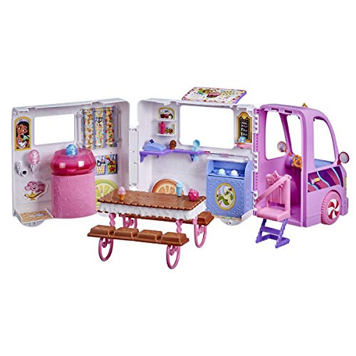 Disney Princess Comfy Squad Sweet Treats Truck, Playset with 16 Accessories, Pretend Ice Cream Shop, Toy for Girls 5 Years Old and Up