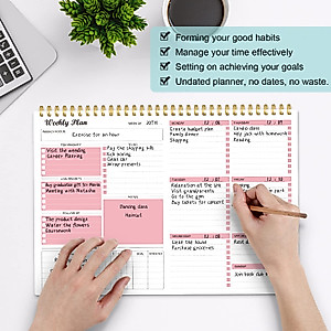 Weekly Planner Notepad Undated Weekly Goals Schedule Planner To Do List Notebook Planning Pad Calendars Organizers Habit Tracker Journal for Man & Women,52 Weeks (8.5x12")