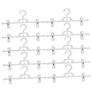 Cabilock 10pcs Stacked Trousers Hanger Trousers Hanger Kids Pants Hangers Metal Clips Heavy Duty Jean Hangers for Closet Clothes Hangers with Clips Laundry Hanger Clothes Drying Rack Metal