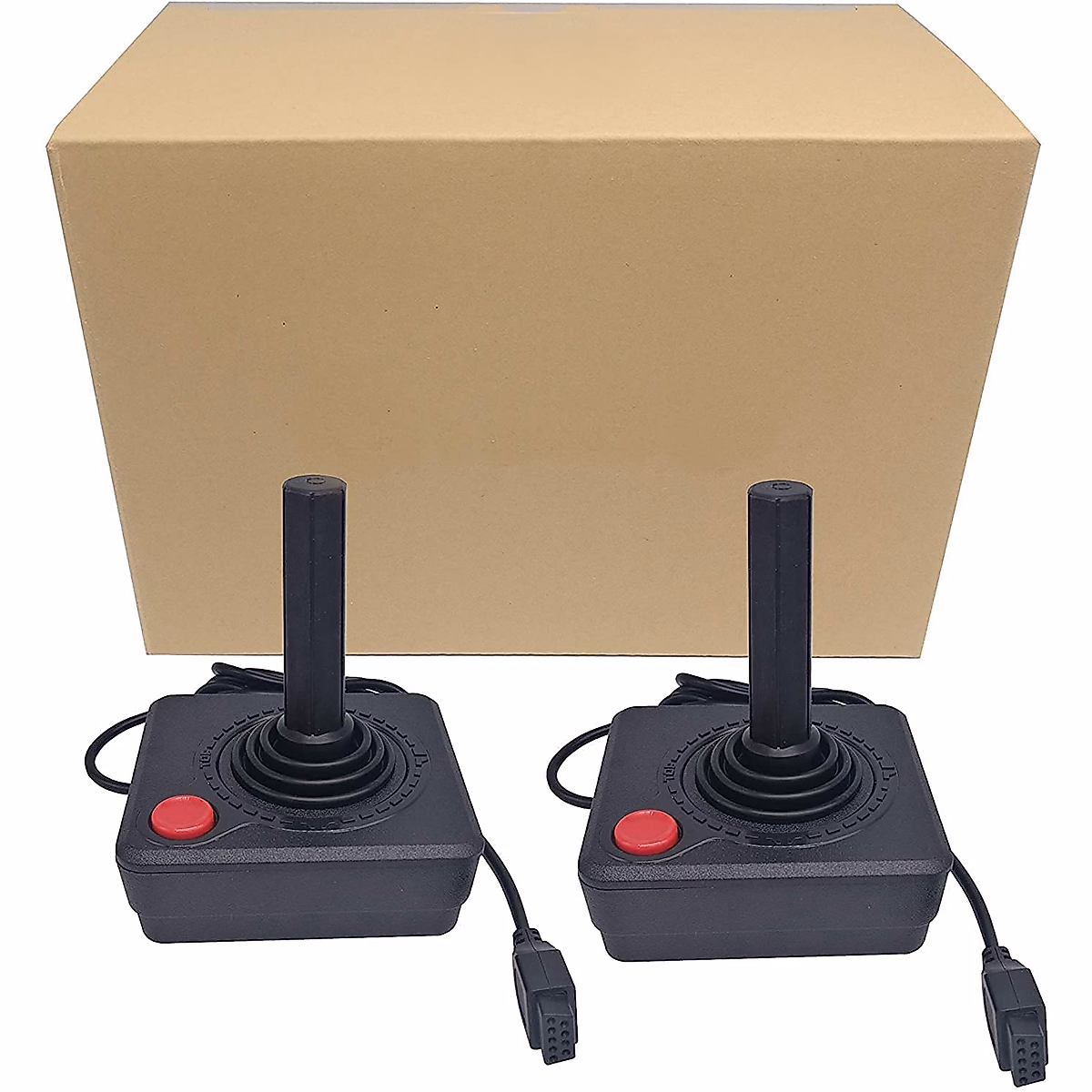 RUITROLIKER Retro Controller Gamepad Joystick for Atari 2600 System Console Black Pack 2PCS
