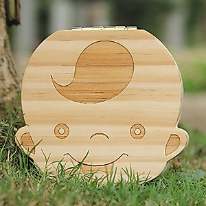 Anbaby Cute Personality Baby Teeth Box Save Wooden Boxes Deciduous Souvenir Box (Boy)