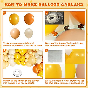 Here Comes The Sun Balloon Arch Kit 134Pcs Retro Beige Orange Yellow Balloons Here Comes the Son Baby Shower Boy Boho Sunshine Theme Birthday Party Decorations