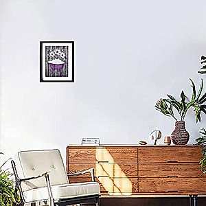 BARZM Rustic Farmhouse Purple Daisy Wall Art Purple Bathroom Wall Art Daisy Canvas Pictures Modern Flower Bathtube Rustic Purple Daisy Wall Art Decor for Bedroom 12x16 inch Frameless