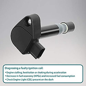 Ignition Coil Pack Set of 6Pcs Replacement for Honda Accord Odyssey Pilot Acura CL MDX 3.0L 3.2L 3.5L V6 Replaces# 30520P8EA01, 30520P8FA01, 30520RCAA02