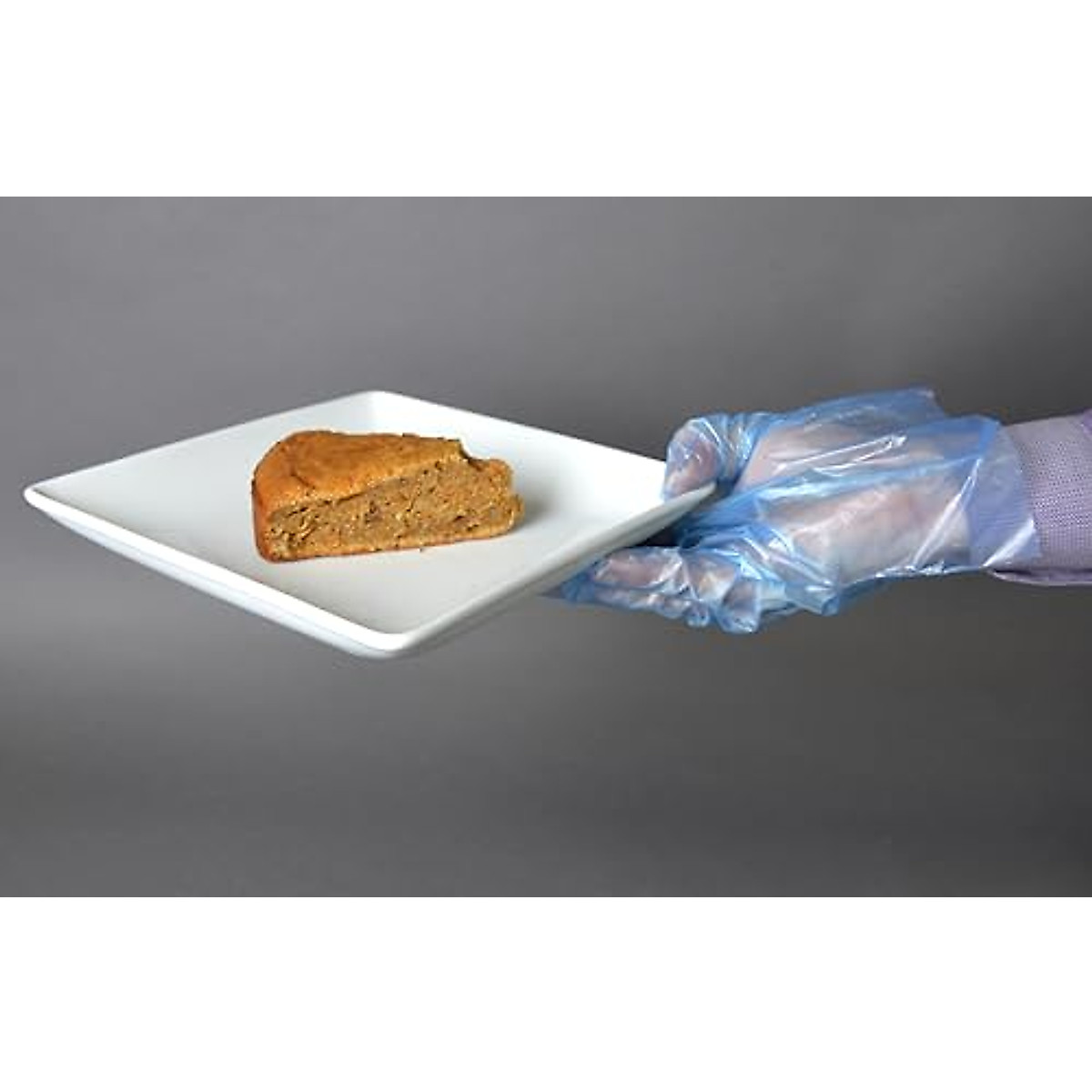 Daxwell Poly Gloves, Easy-Fit Food Prep Gloves, Header Gloves, One Size Fits All, Blue, With Wall Mount, F10003538 (Case of 1,000, 20 Cards of 50)
