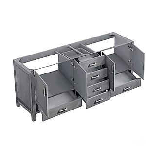 Lexora Jacques 80 in. W x 22 in. D Distressed Grey Double Bath Vanity