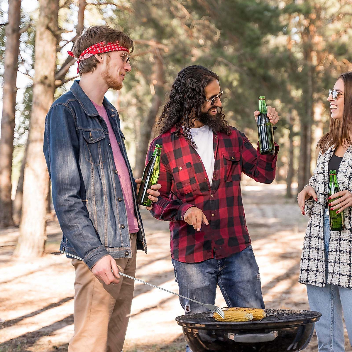 Dimeho Extendable Fork Telescopic Long BBQ Fork with Extendable Handle Stainless Steel Dinner Fork Retractable Tableware Sturdy Durable for Fruit Camping Dessert Up to 25 Inch