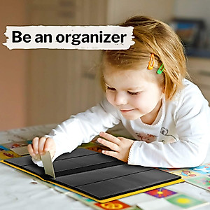 Sentinol 4 Pocket Card Binder - Collector Card Binder Hold 160 Cards Bounded in Thick Sleeves, Mini Pokemon Card Binder with Sleeves fits Football, Basketball Cards, Yugioh Cards (Yellow, 1 Pack)