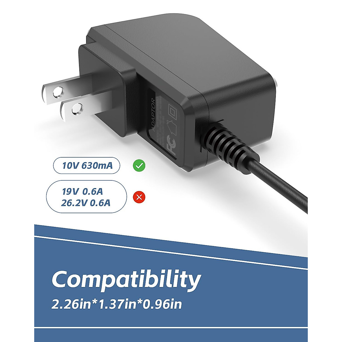 Charger Fit for Bissell Pet Stain Eraser Plus 3182 3181 3180 3183 PowerBrush Plus 2837 2877 2842 2846 1627267 Cordless Portable Handheld Vacuum Carpet AC Adapter Power Supply Cord