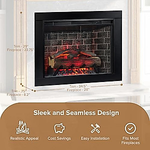 Modern Ember Uptown - Smart Home Electric Fireplace Insert + Trim, 28” Electric Heater Heats up to 1,000 sq. ft., Wall Fireplace Electric with Remote Control for Heat Settings and Flame Colors