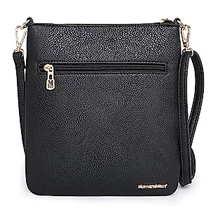 Montana West Crossbody Bags for Women Small Shoulder Travel Purses Multi Pocket Triple Crossover Lightweight Cross Body with Adjustable Strap MWC-042BK