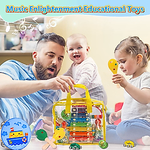 CYY Musical Instrument Toys for Toddlers,Baby Learning Music Sets,Wood Xylophone&Percussion Instruments for Children,Preschool Educational for Kids, A Great Birthday Gifts for Boys or Girls